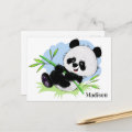 Cute Panda custom name postcard | Zazzle
