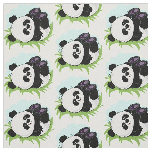 Cute Panda fabric 4/4 | Zazzle