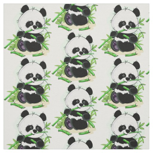 Cute Panda fabric 4/4 | Zazzle