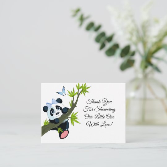 Cute Panda On Tree Thank You Card | Zazzle.com