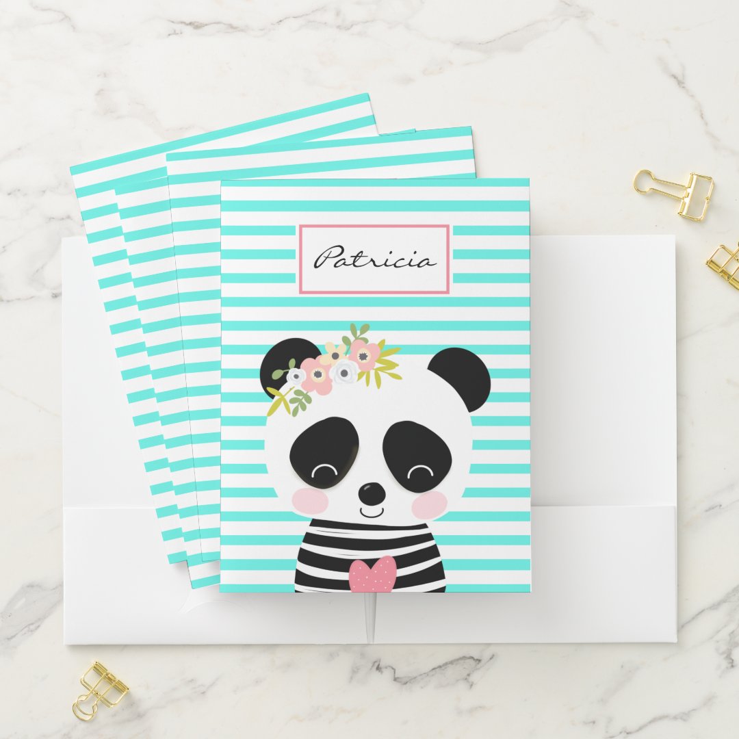 Cute Panda Pocket Folder | Zazzle