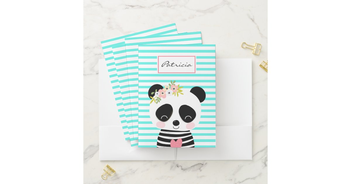 Cute Panda Pocket Folder | Zazzle