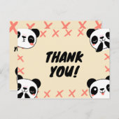 Cute Panda Thank You Postcard | Zazzle