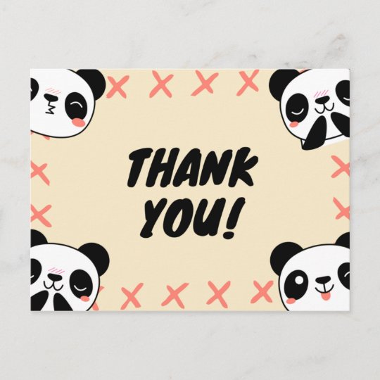 Cute Panda Thank You Postcard | Zazzle.com