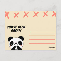 Cute Panda Thank You Postcard | Zazzle