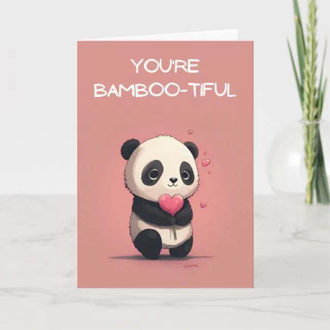 Cute Panda Valentine's Day Card | Zazzle
