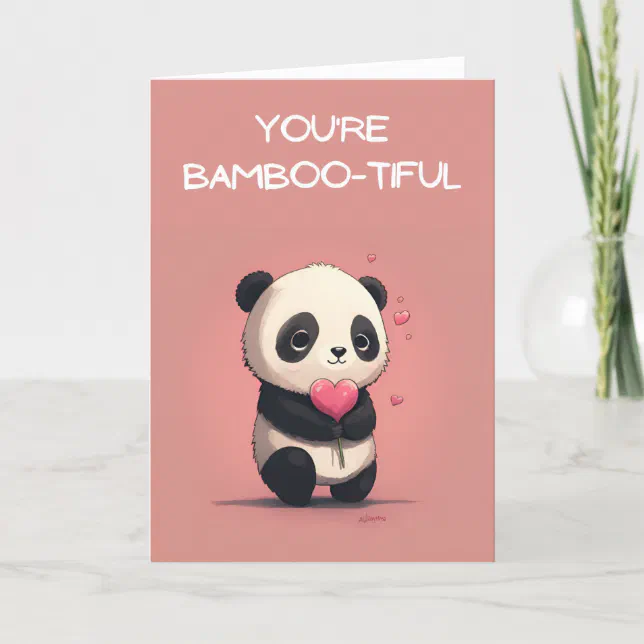 Cute Panda Valentine's Day Card | Zazzle