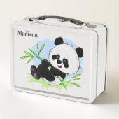 Cute Pandas custom name lunch box | Zazzle