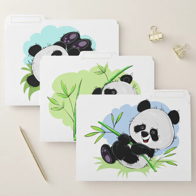 Cute Pandas file folder set | Zazzle