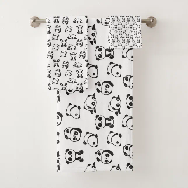 Cute Pandas Pattern Bath Towel Set | Zazzle