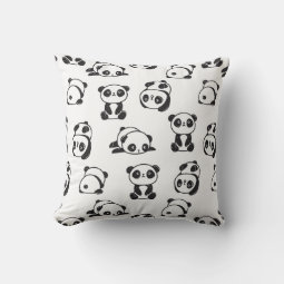 Cute Pandas Pattern Throw Pillow | Zazzle