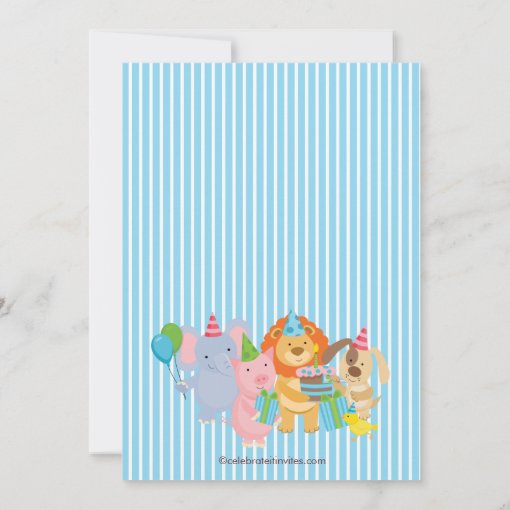 Cute Party Animals Birthday Party Invitations | Zazzle