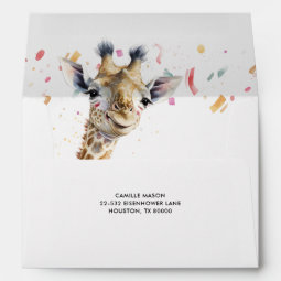 Cute Party Animals Jungle Birthday Invitation Envelope | Zazzle