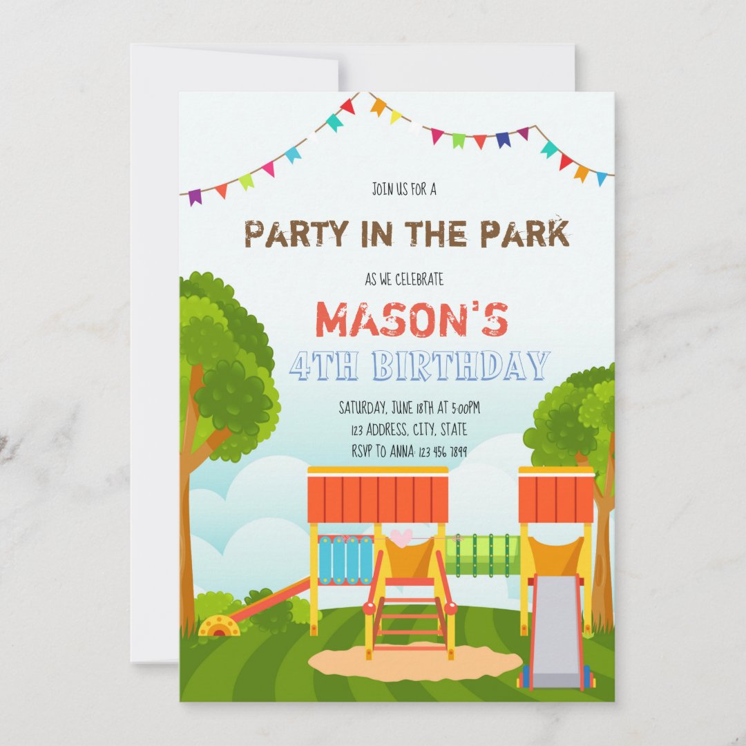Cute party at the park invitation | Zazzle