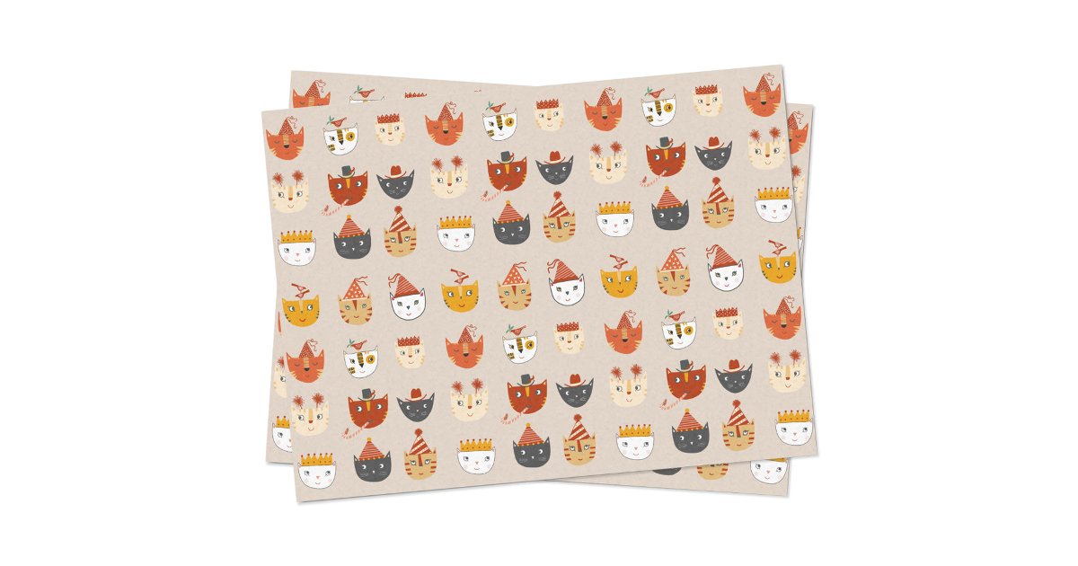 Cute Party Cat Tissue Paper | Zazzle