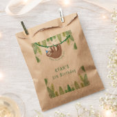 Cute party sloth blue and white hat birthday favor bag | Zazzle