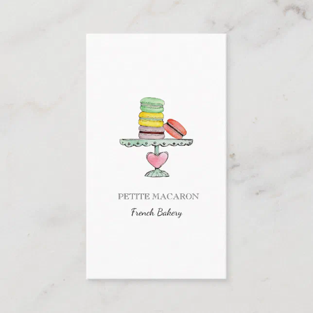 Cute Pastel colored Macarons bakery business card | Zazzle