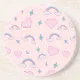 Cute Pastel Hearts & Rainbow Pattern | Kawaii Pink Coaster | Zazzle