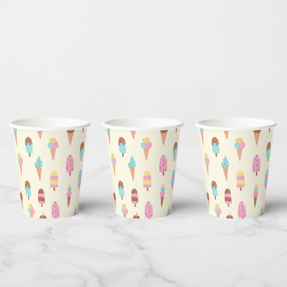 Cute Pastel Ice Cream Sweets Pattern Paper Cups sold by Virtuous ...