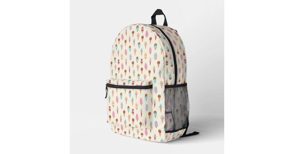 Cute Pastel Ice Cream Sweets Pattern Printed Backpack | Zazzle
