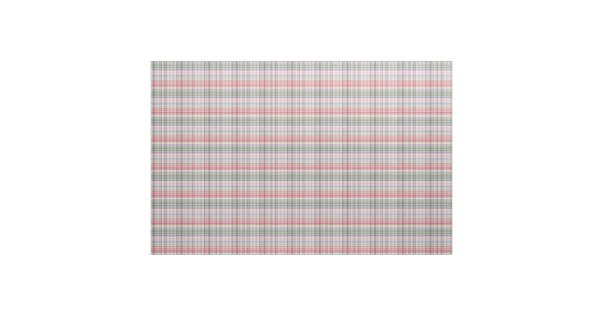 Cute Pastel Pink Blue Retro Tartan Plaid Pattern Fabric | Zazzle