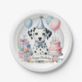 Cute Pastel Puppy Dalmatian - Birthday Paper Plates | Zazzle
