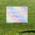 Cute Pastel Rainbow Sparkle Birthday Party Yard Sign | Zazzle