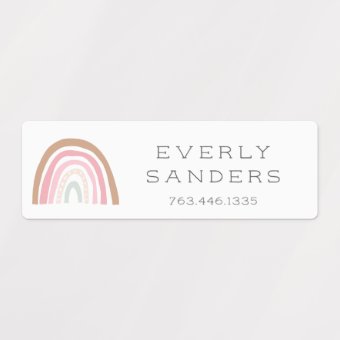 Cute Pastel Rainbows Kids' Labels | Zazzle