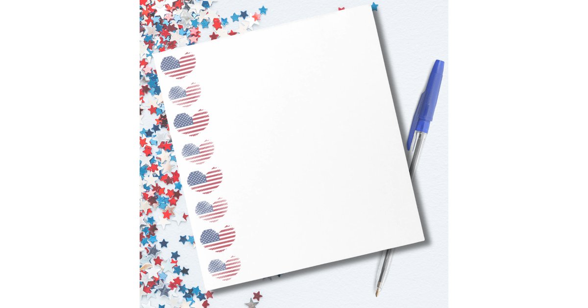 Cute Patriotic American Flag Notepad | Zazzle