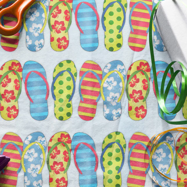Cute Pattern Summer Simple Chic Flip Flops Tissue Paper | Zazzle