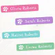 Cute paw prints custom name pink fabric clothing labels | Zazzle