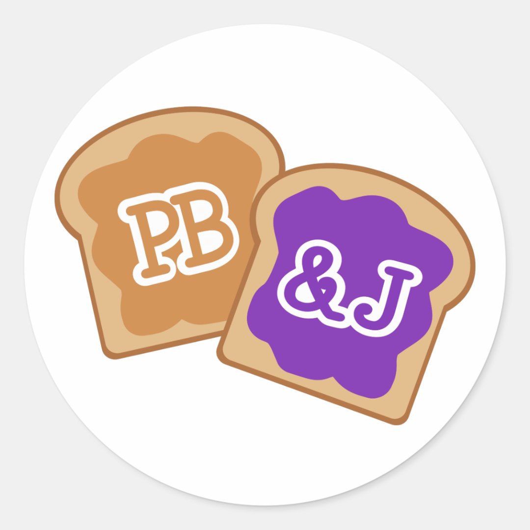 Cute PB&J Classic Round Sticker | Zazzle