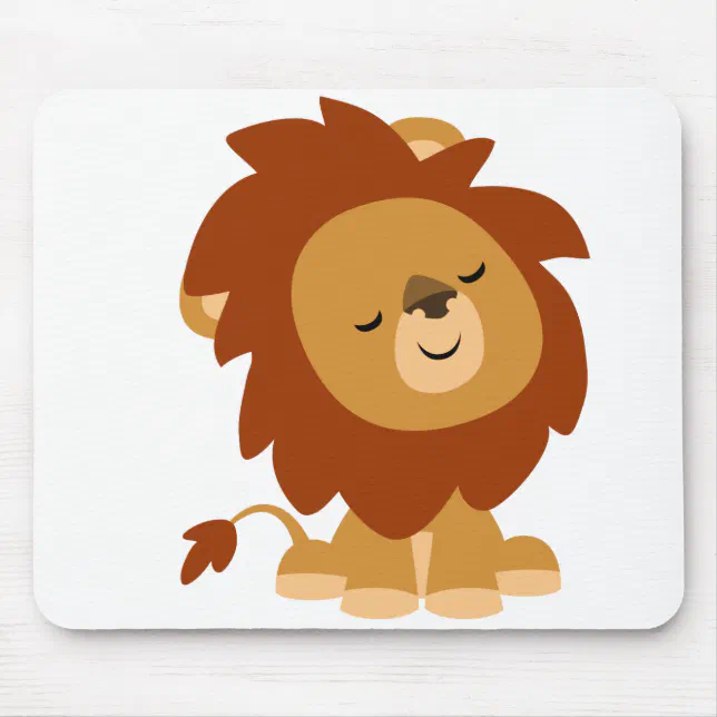 Cute Peaceful Cartoon Lion Mousepad | Zazzle