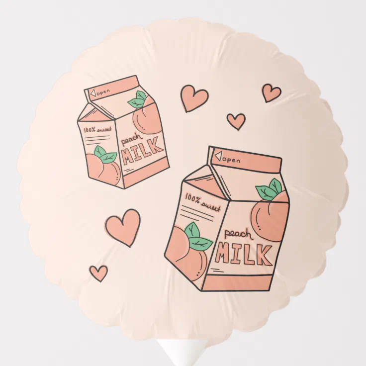 Cute Peach Milk Carton Balloon | Zazzle