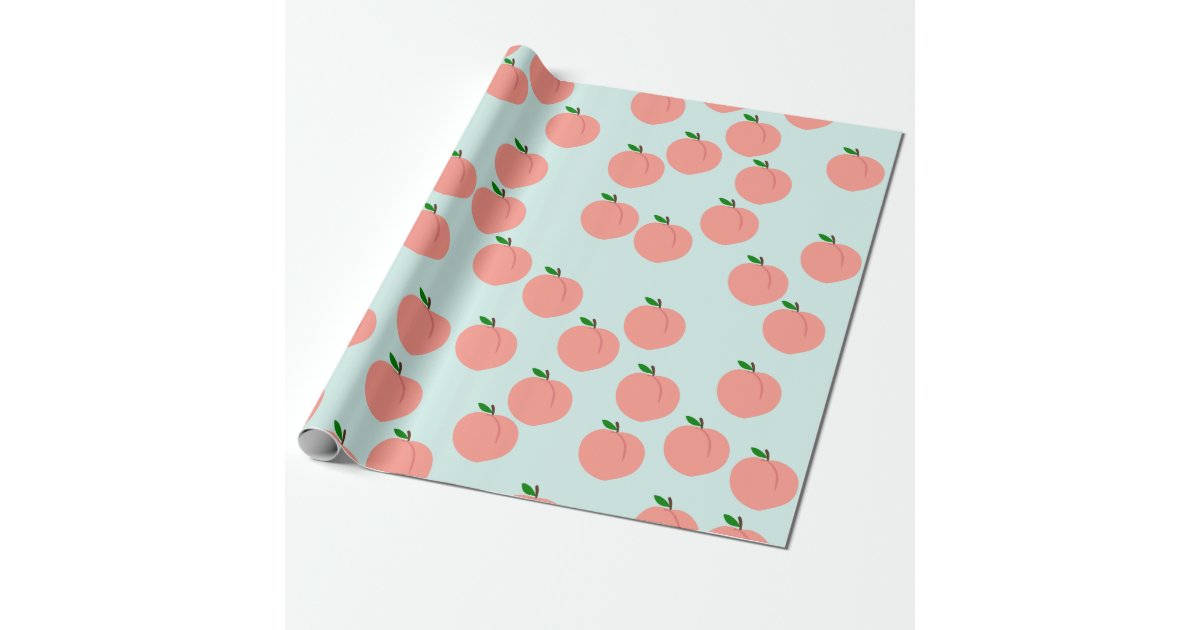 Cute Peach Wrapping Paper | Zazzle