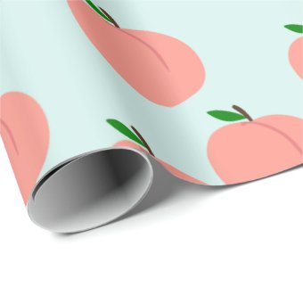 Cute Peach Wrapping Paper | Zazzle
