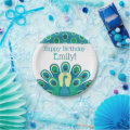 Cute Peacock Personalized Party Plates | Zazzle