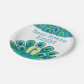 Cute Peacock Personalized Party Plates | Zazzle