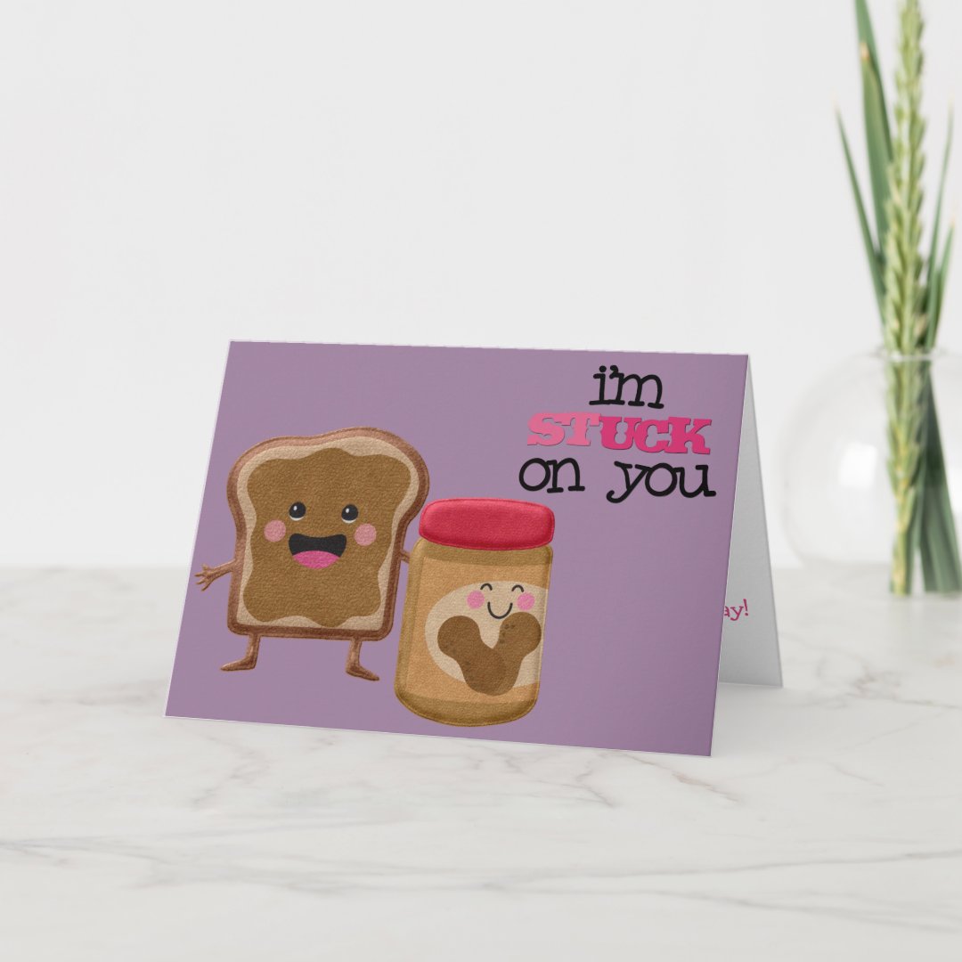 Cute Peanut Butter and Jelly Valentine Holiday Card | Zazzle