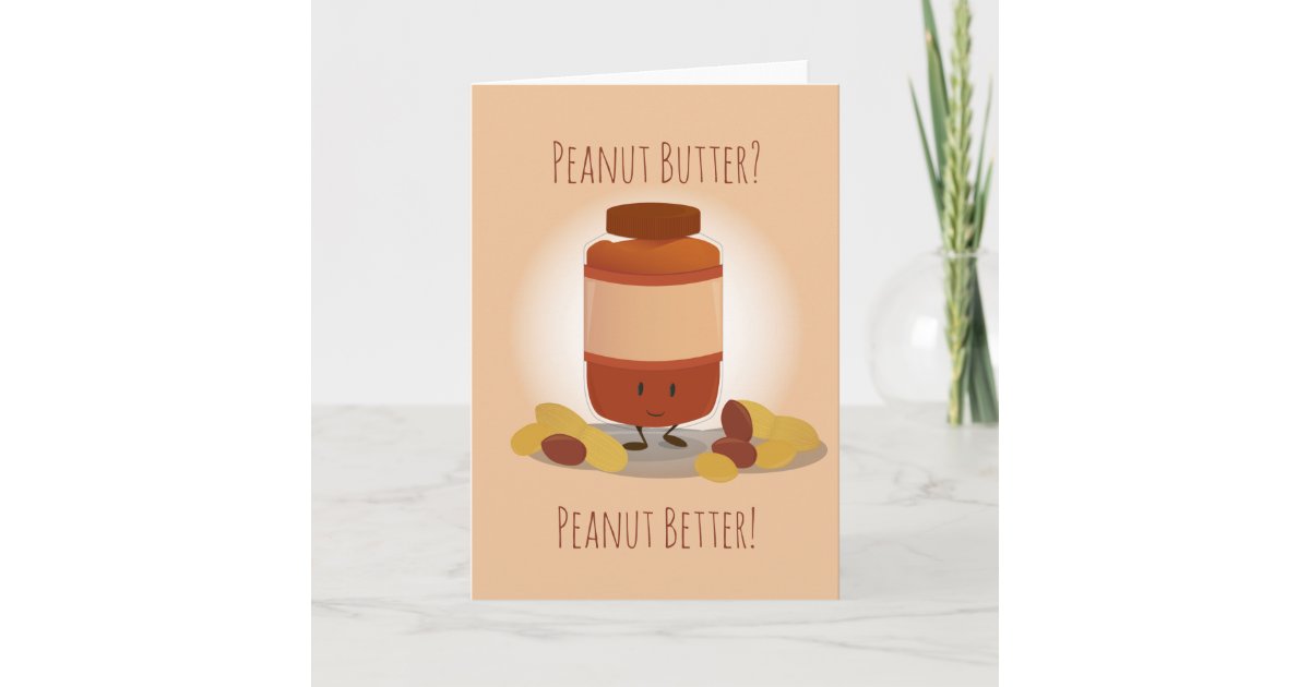 Cute Peanut Butter Jar | Greeting Card | Zazzle