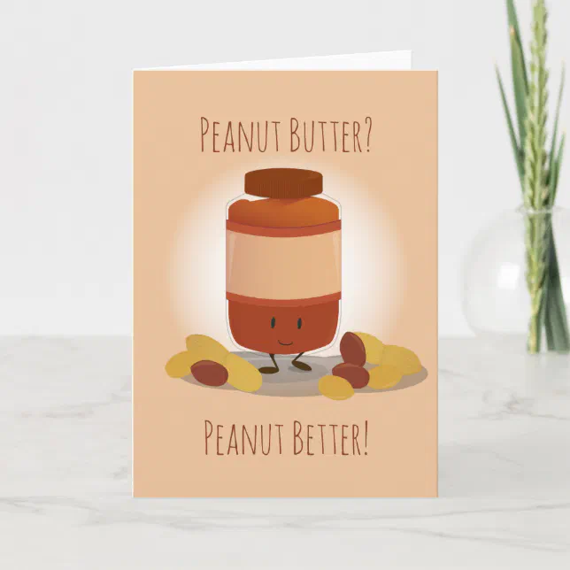 Cute Peanut Butter Jar | Greeting Card | Zazzle
