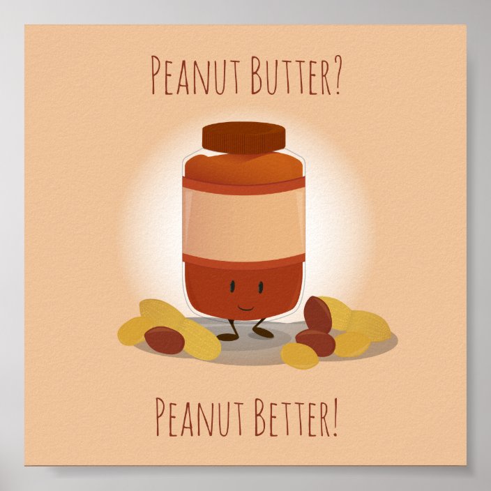 Cute Peanut Butter Jar | Poster | Zazzle.com