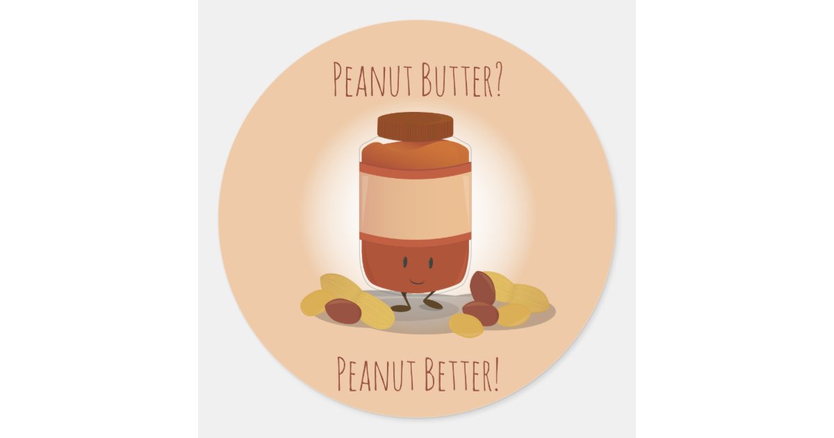 Cute Peanut Butter Jar | Sticker | Zazzle
