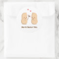 Cute Peanuts Nuts About You Pun Love Humor Classic Round Sticker | Zazzle