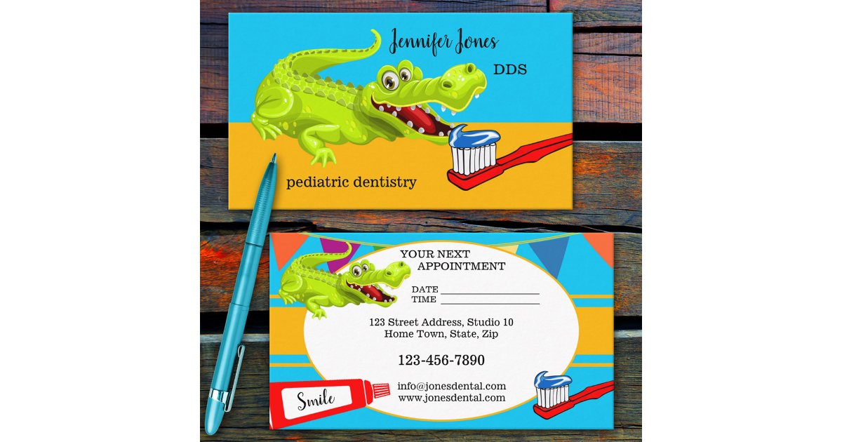 Cute Pediatric Dentist Appointment Business Card | Zazzle