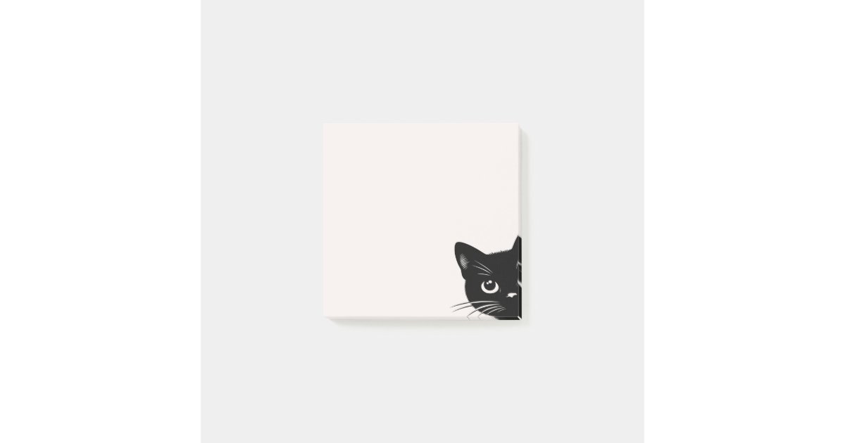 Cute Peeking Black Cat Post-it Notes | Zazzle