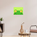 cute peeking cartoon frog froggy face poster | Zazzle