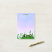 Cute peeking frog personalized post-it notes | Zazzle