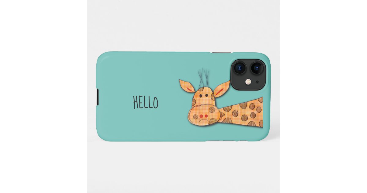 Cute Peeking Giraffe Phone Case | Zazzle