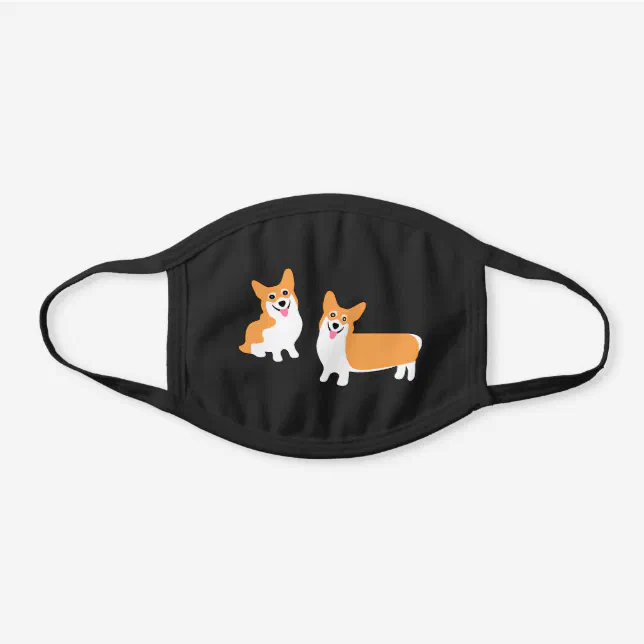 Cute Pembroke Welsh Corgi Quarantine Pets Black Cotton Face Mask | Zazzle